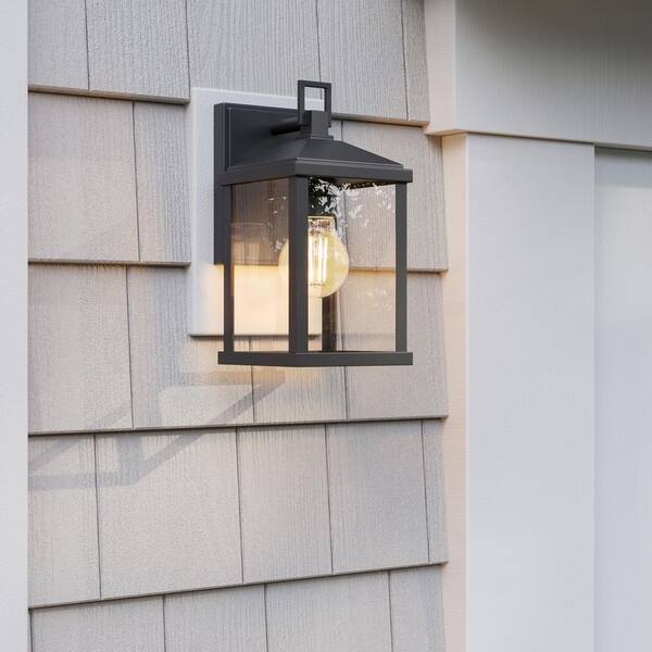 Progress Lighting Cantley 10 In. Matte Black 1-Light Hardwired Outdoor ...