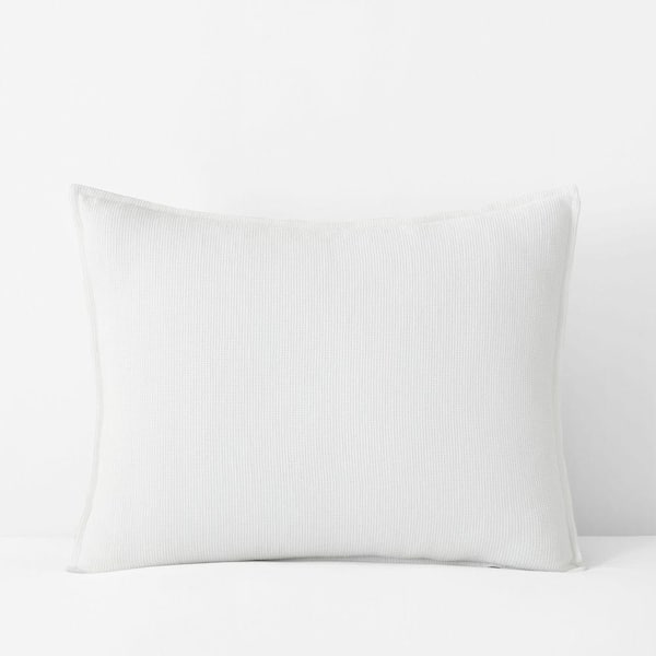 The Company Store Company Cotton Mini Waffle White Standard Sham 51851F ...