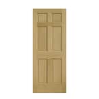 eightdoors 24 in. x 80 in. x 1-3/8 in. 6-Panel Clear Pine Solid Core ...