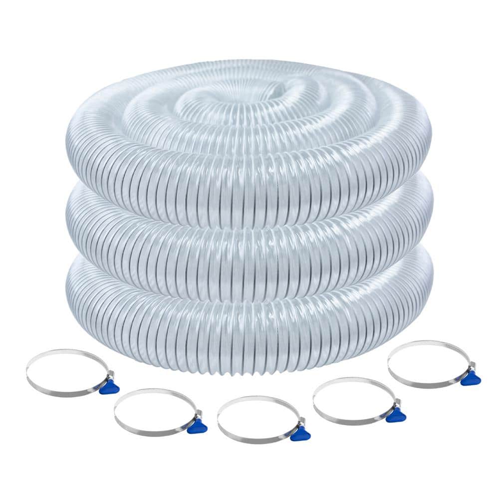 ‎POWERTEC 4 in. x 20 ft. Dust Collection Hose with 5 Key Hose Clamps ...