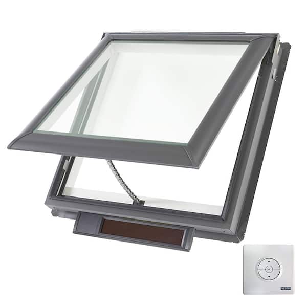 VELUX 21 x 26-7/8 in. Solar Powered Fresh Air Venting Deck-Mount Skylight with Laminated Low-E3 ...
