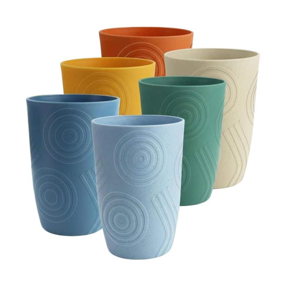Wudkey 16 oz. Muticoloer Plastic Beverage Mugs (Set of 6), Unbreakable ...