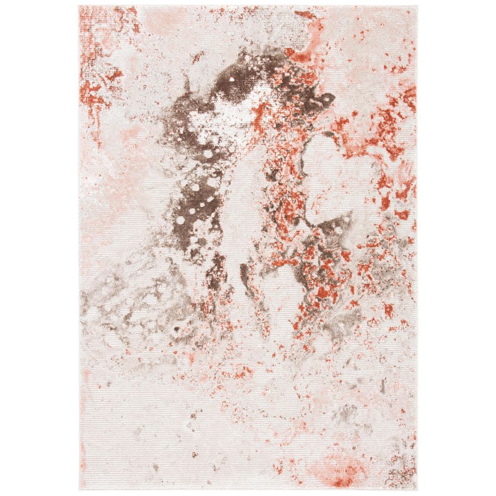 SAFAVIEH Meadow 4 ft. x 6 ft. Beige/Pink Distressed Marble Area Rug ...