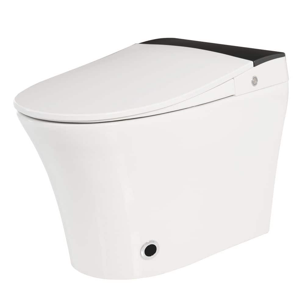 Heated Seat Smart Toilet, Automatic Flush Tankless Toilet without Bidet ...