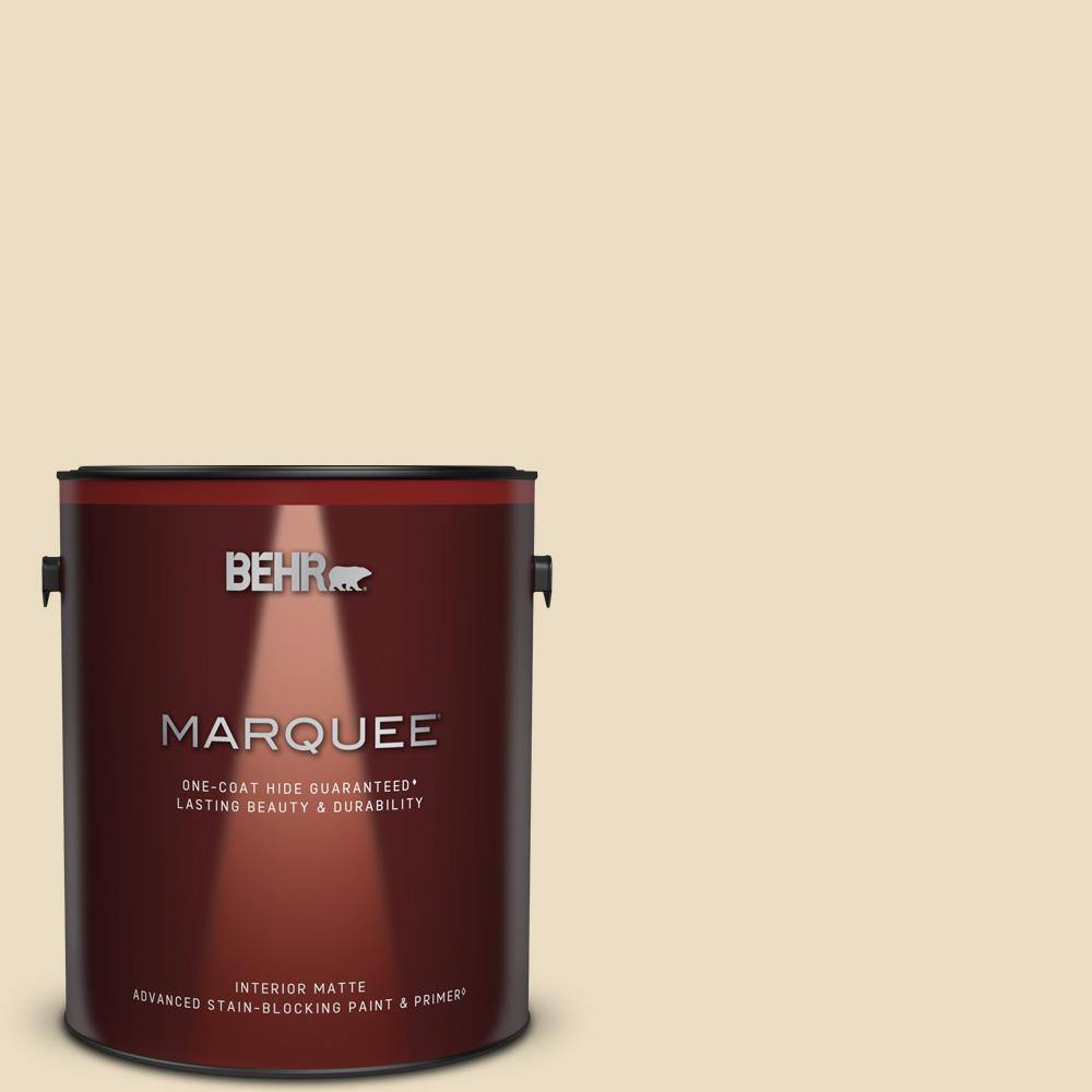 BEHR MARQUEE 1 gal. #YL-W06 Navajo White Matte Interior Paint & Primer ... BEHR MARQUEE 1 gal. #YL-W06 Navajo White Matte Interior Paint & Primer ...