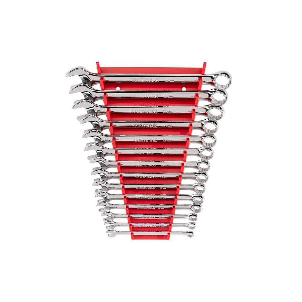 TEKTON 6-19 mm Combination Wrench Set with Rack (14-Piece) WCB91203 ...