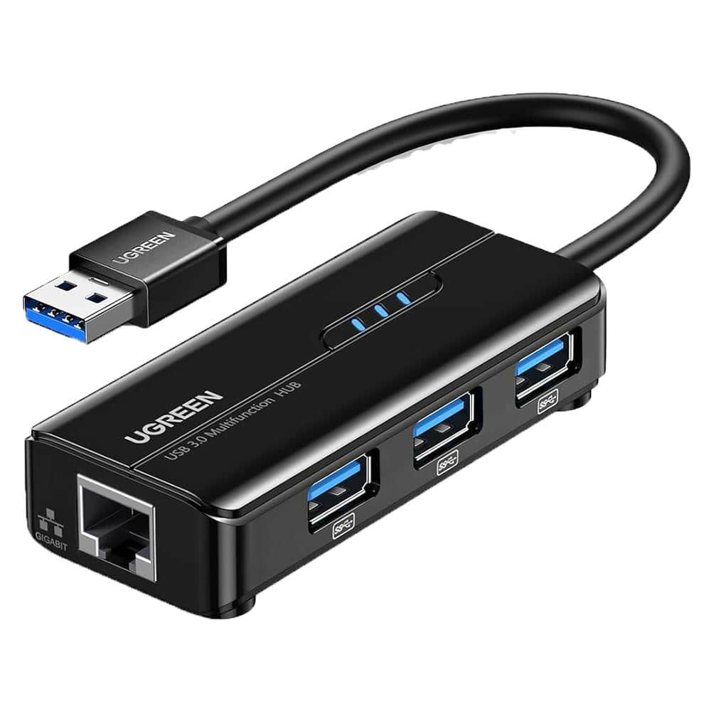 Lukyamzn 5 in 1 USB Hub with Gigabit Ethernet Network Adapter in Black ...