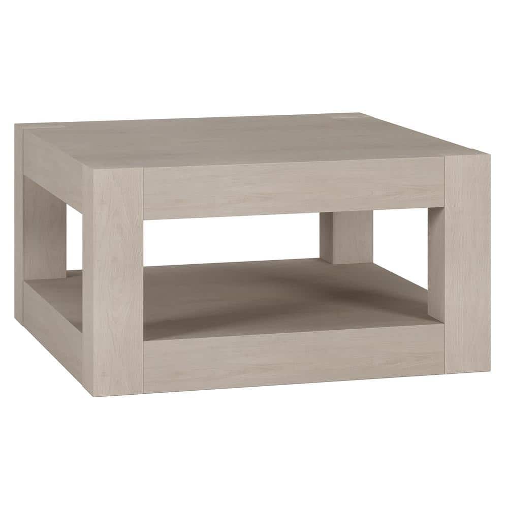 Meyer&Cross Hughes 32 in. Alder White Square MDF Top Coffee Table ...