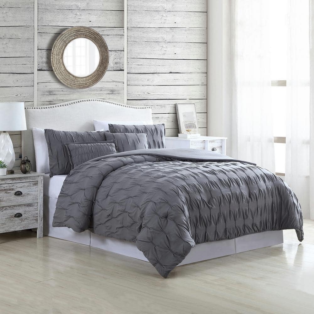 MODERN THREADS Harper 5-Piece Multi-Colored Queen Textured Cotton Blend ...