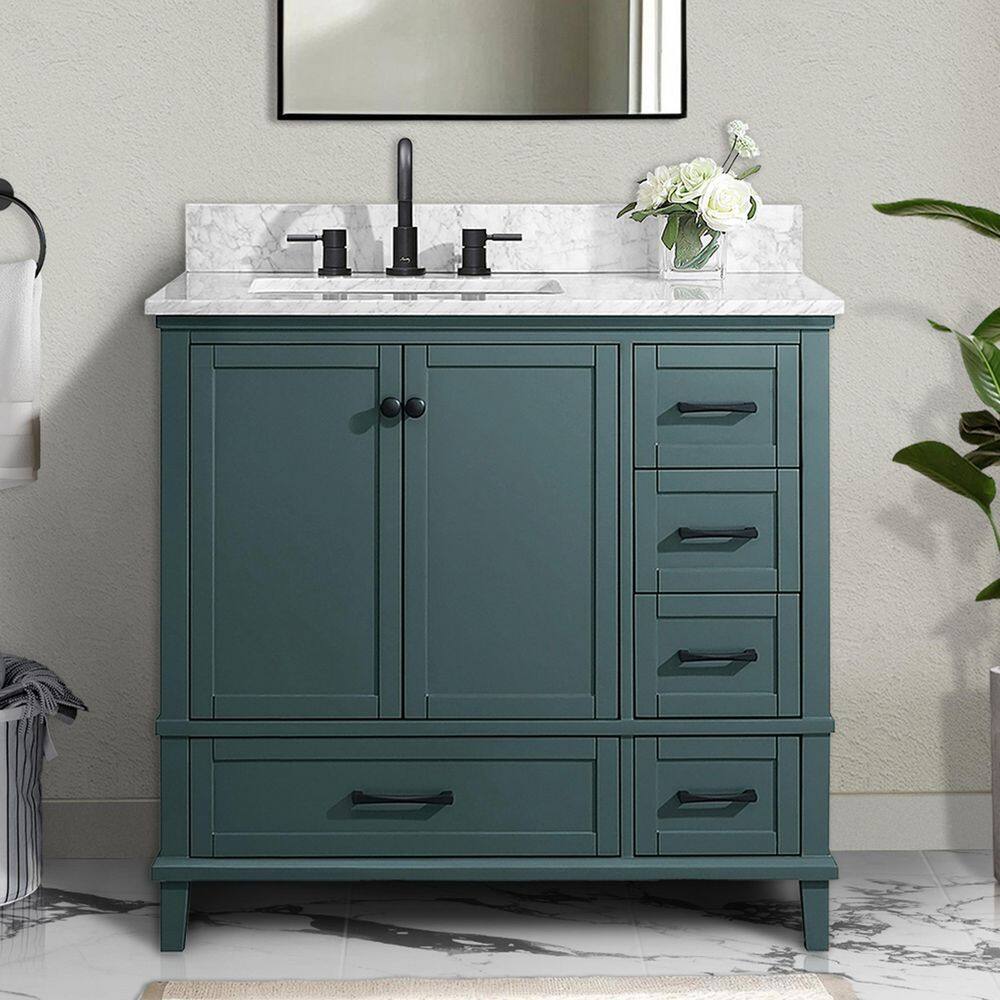 Home Decorators Collection Merryfield 37 in. Single Sink Antigua Green ...