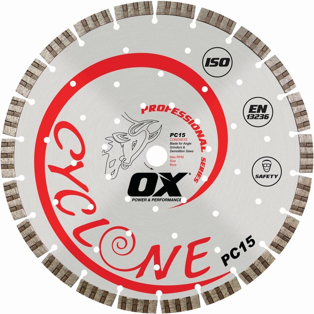 OX Professional Concrete 1 - 20 mm Bore 14 in. Diamond Blade OX-PC15-14 ...