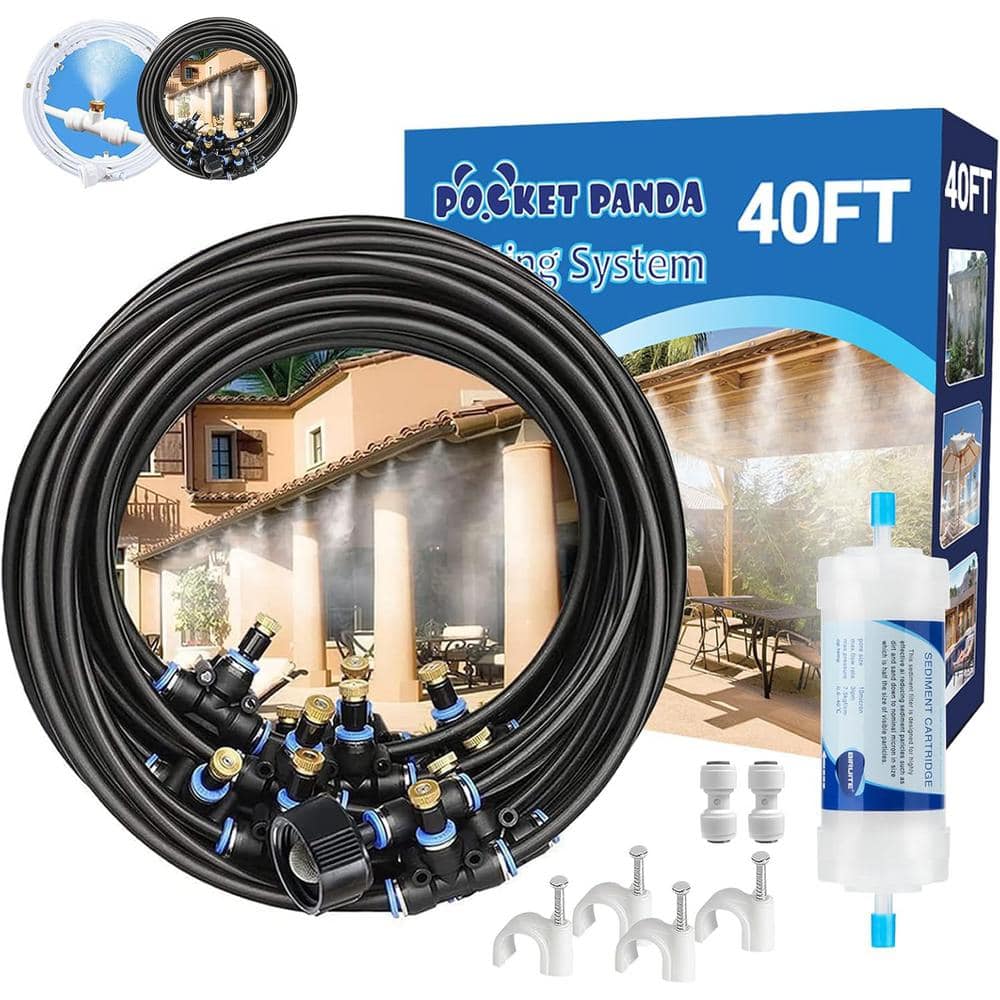 Misopily 40 ft. Misting Cooling System with Filter for Outdoor Garden ...