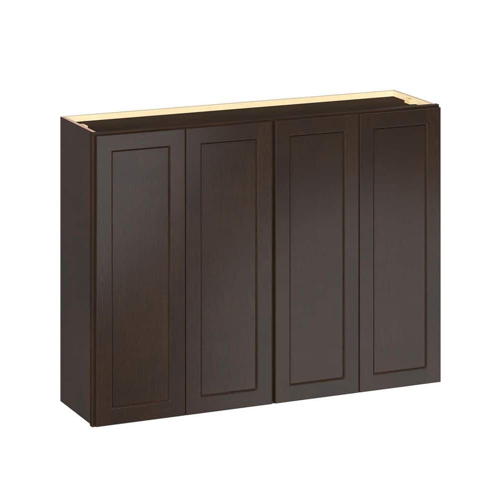J COLLECTION Emerson Cocoa Wall 4-Door Ready to Assemble Kitchen Cabinet (48 in. W x 36 in. H x ...
