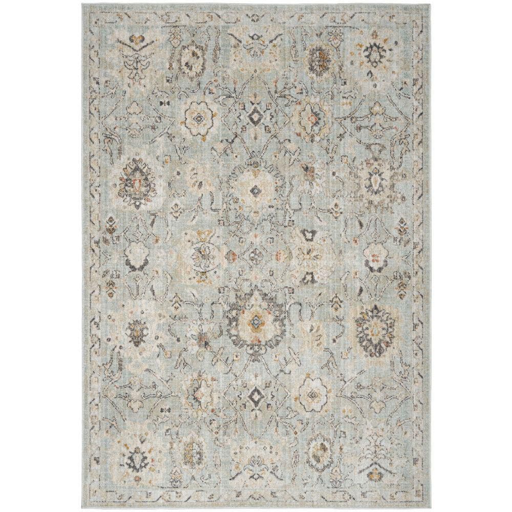Nourison Oushak Home Mint 4 ft. x 6 ft. Floral Traditional Area Rug ...