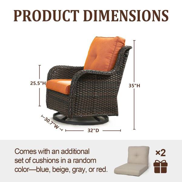 Opohoro Earlo Brown Wicker PE Rattan Outdoor Swivel Rocker Opohoro Earlo Brown Wicker PE Rattan Outdoor Swivel Rocker
