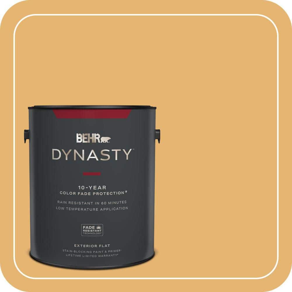 BEHR DYNASTY 1 gal. #PPU6-04 Pyramid Gold Flat Exterior Stain-Blocking ...