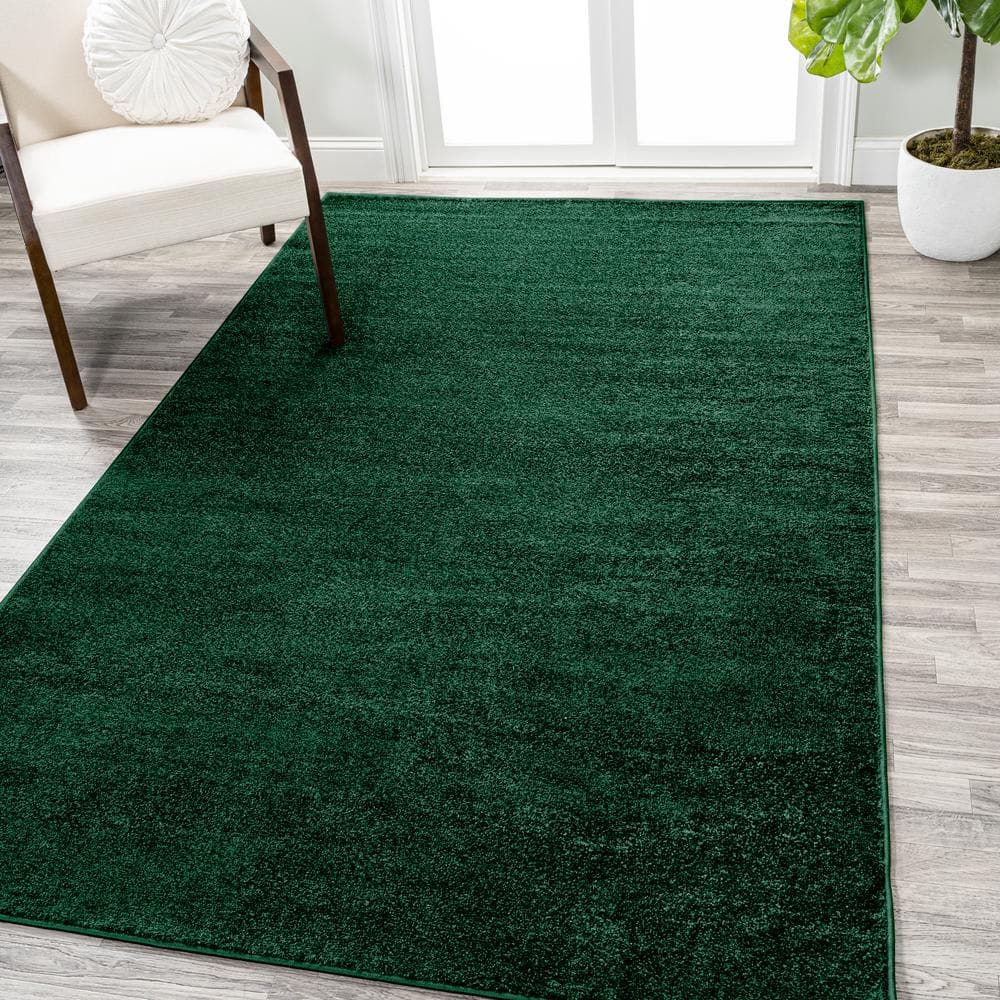 JONATHAN Y Haze Solid Low-Pile Emerald 12 ft. x 15 ft. Area Rug SEU100L ...