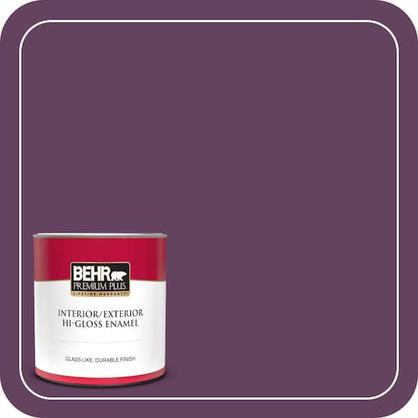 BEHR PREMIUM PLUS 1 qt. #BIC-36 Grape Fizz Hi-Gloss Enamel Interior ...