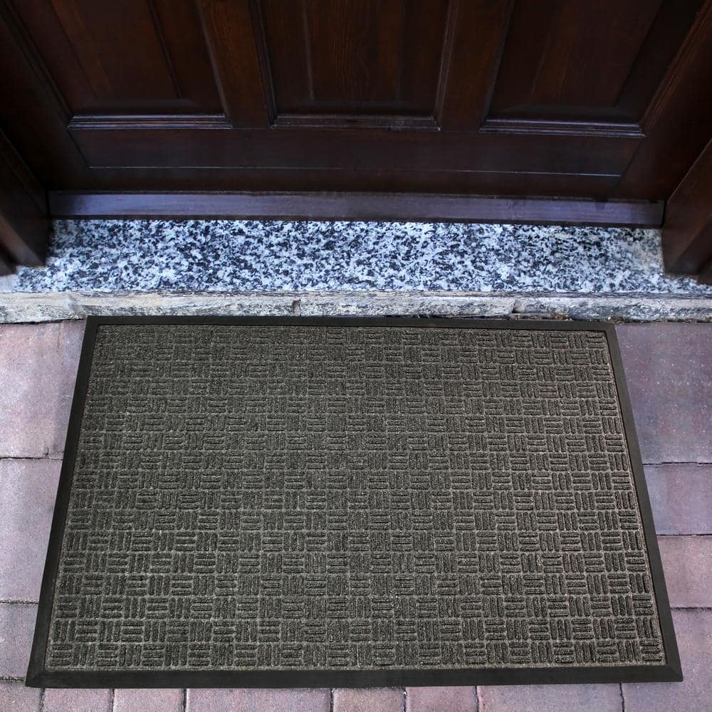 Floortex Doortex Ribmat Gray 48 in. x 72 in. Heavy Duty Rectangular ...