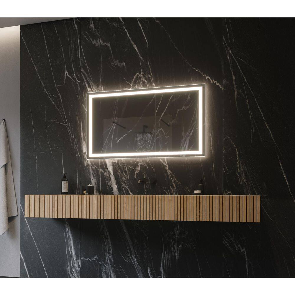 Harmony 40 in. W x 24 in. H Rectangular Frameless Wall Mounted Bathroom ...