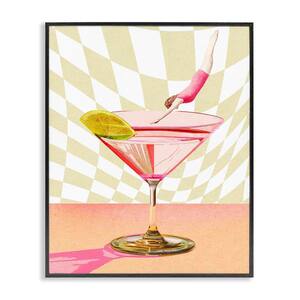 Stupell Industries Diving into Cocktail by Daphne Polselli Black Framed ...