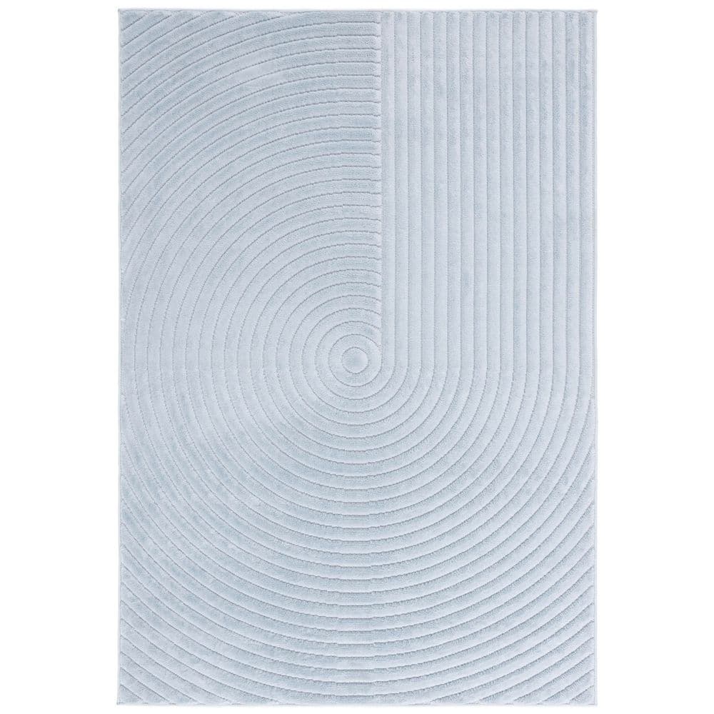 SAFAVIEH Selena 9 ft. x 12 ft. Blue High-Low Swirl Area Rug SLE674M-9 ...