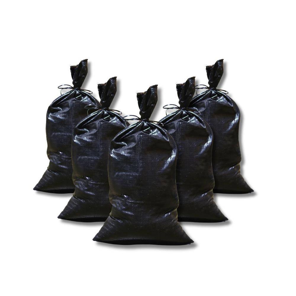 DURASACK 14 in. x 26 in. Black Woven Sand Bags with Tie String (100 ...