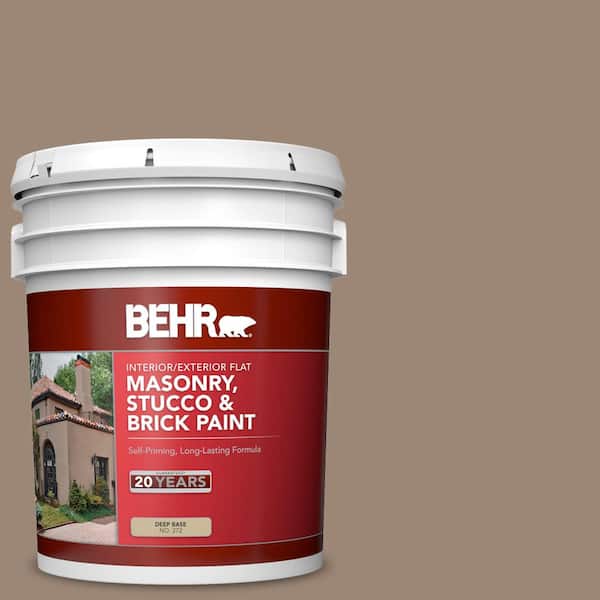 BEHR 5 gal. #PPU5-16 Earthnut Flat Interior/Exterior Masonry, Stucco ...