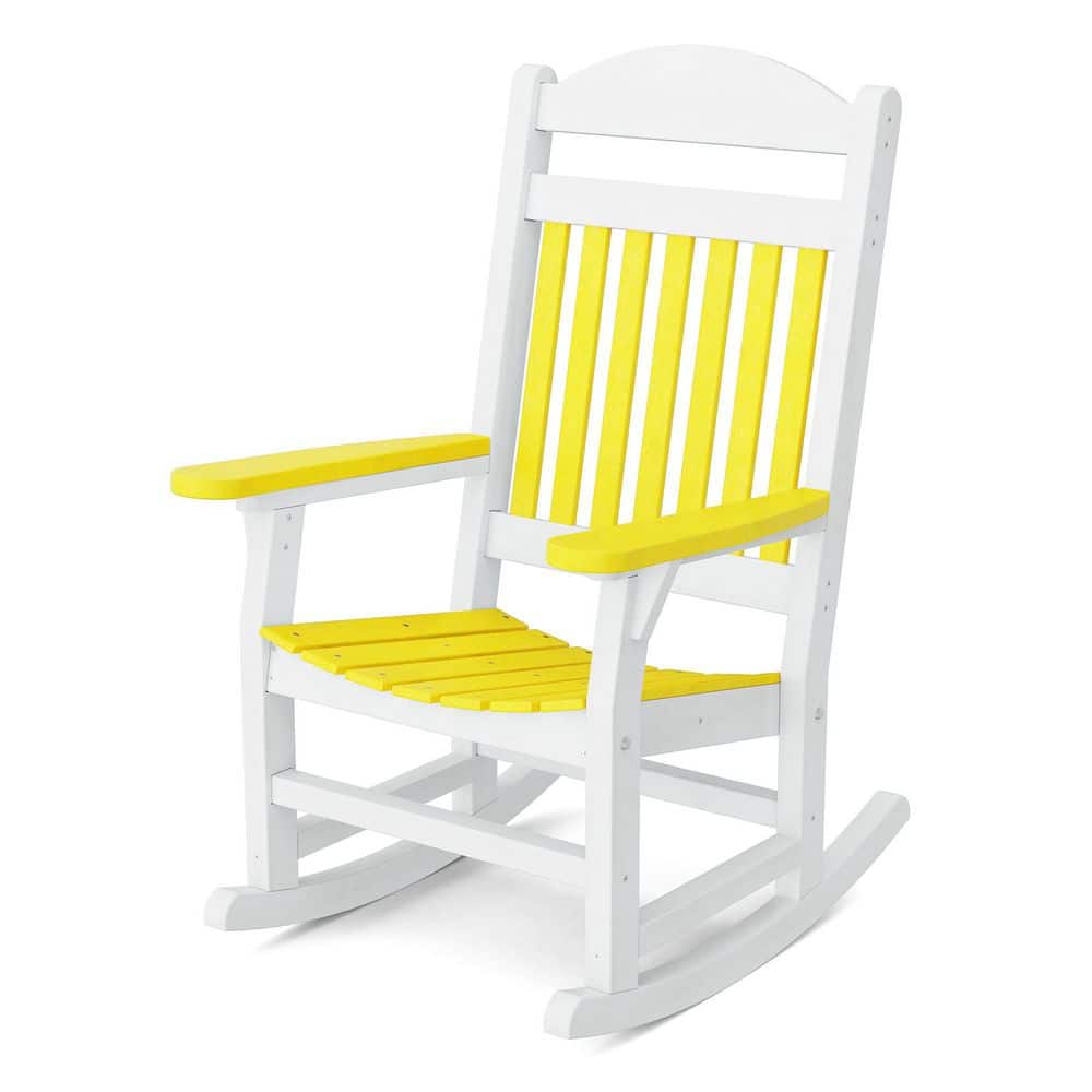Wildridge Heritage Lemon Yellow and White Plastic Traditional Outdoor ...