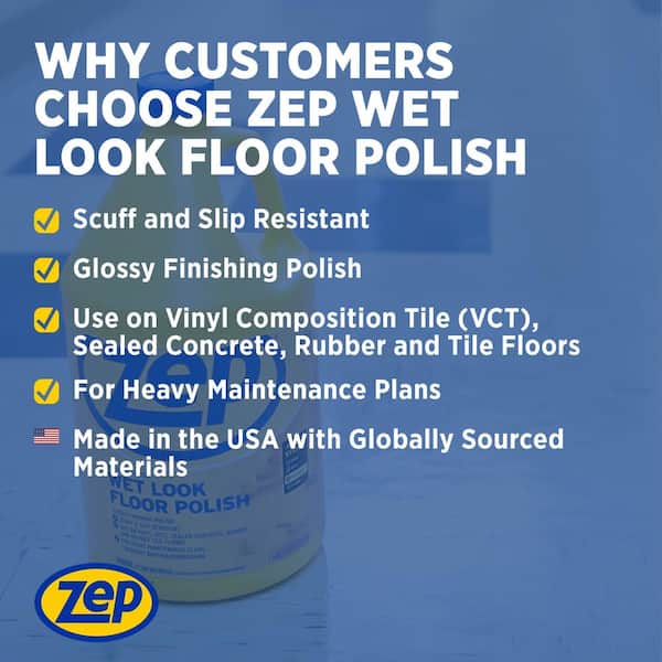 ZEP 128 oz. Wet-Look Floor Polish ZUWLFF128 - The Home Depot