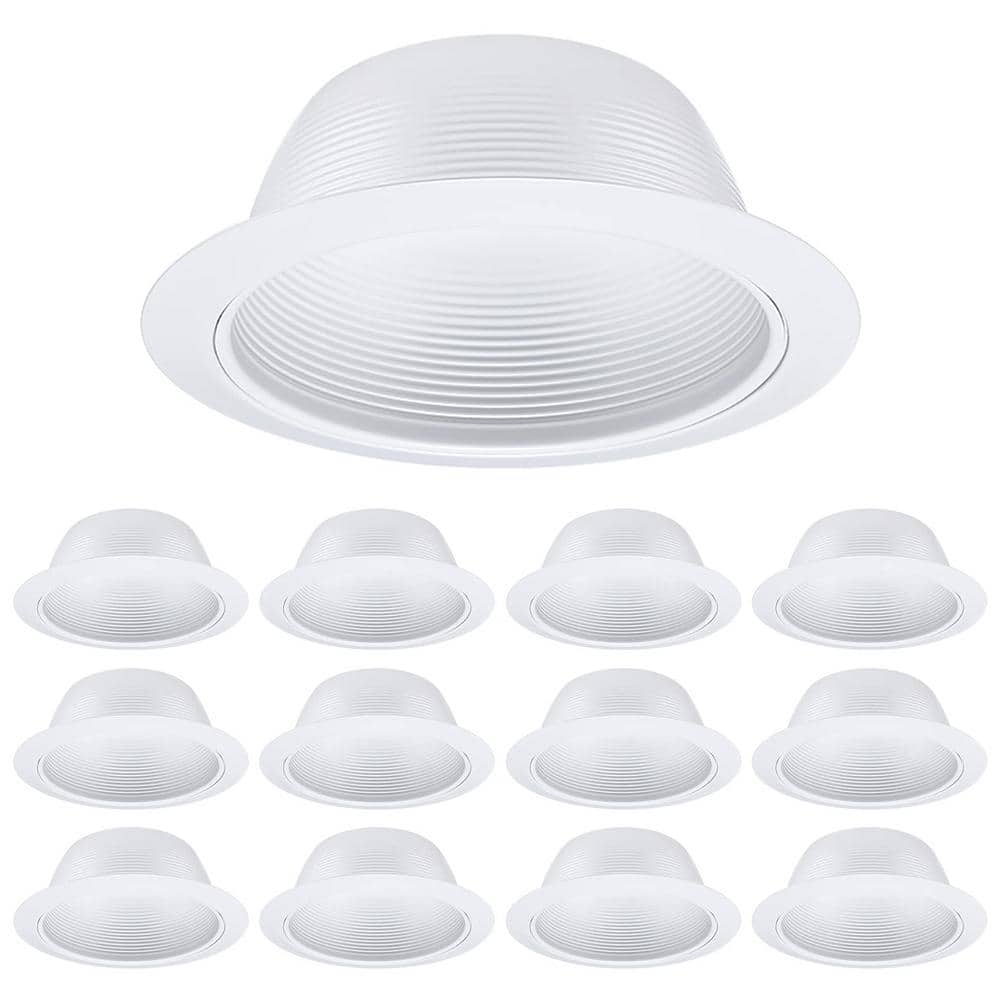 BIBIVIS 6 in. White Metal Classic White Recessed Light Trim, Step ...
