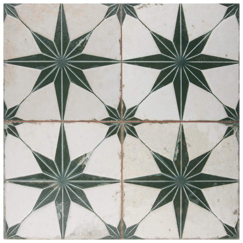 Merola Tile Kings Star Luxe Sage 8 in. x 8 in. Ceramic Floor and Wall ...