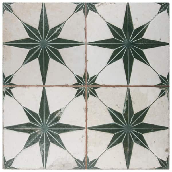 Merola Tile Kings Star Luxe Sage 8 in. x 8 in. Ceramic Floor and Wall ...
