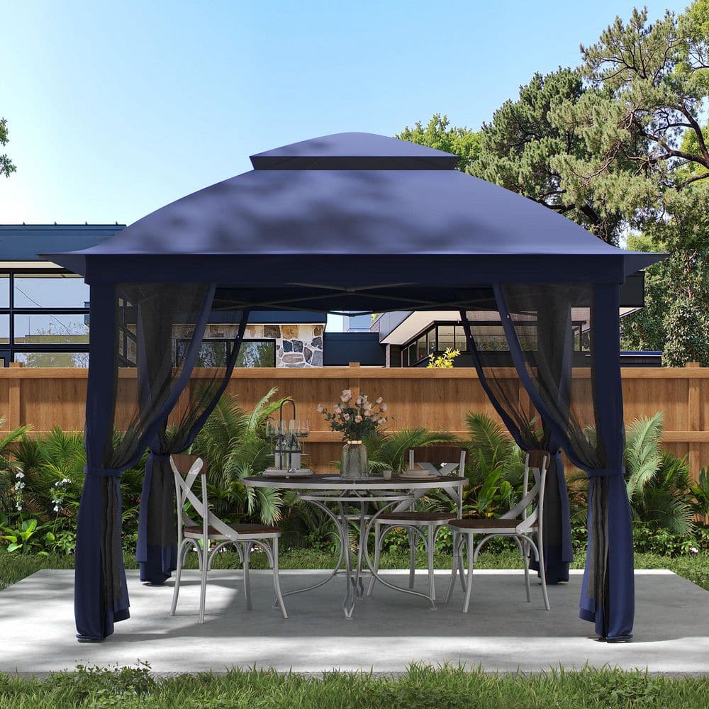 Yardsight 11 ft. x 11 ft. Outdoor Pop Up Canopy Tent with Mosquito ...