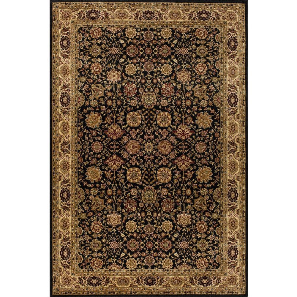 Rugs America Tabriz Black 2 ft. x 7 ft. Indoor Area Rug RA20938 - The ...
