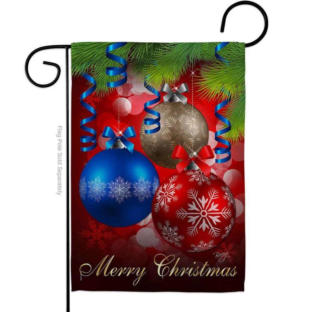 Breeze Decor 13 in. x 18.5 in. Ornaments Christmas Garden Flag Double ...