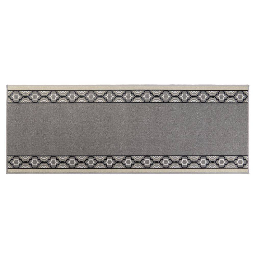 RugStylesOnline Trellis Border Design Gray 36 in. W x 168 in. L Stair ...
