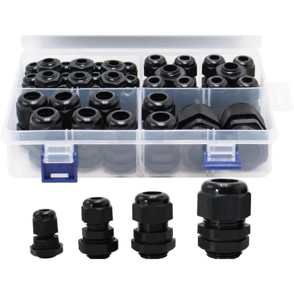 Vrbgify 1/4 in. 3/8 in. 1/2in. 3/4 in.Nylon NPT Cable Glands Waterproof ...