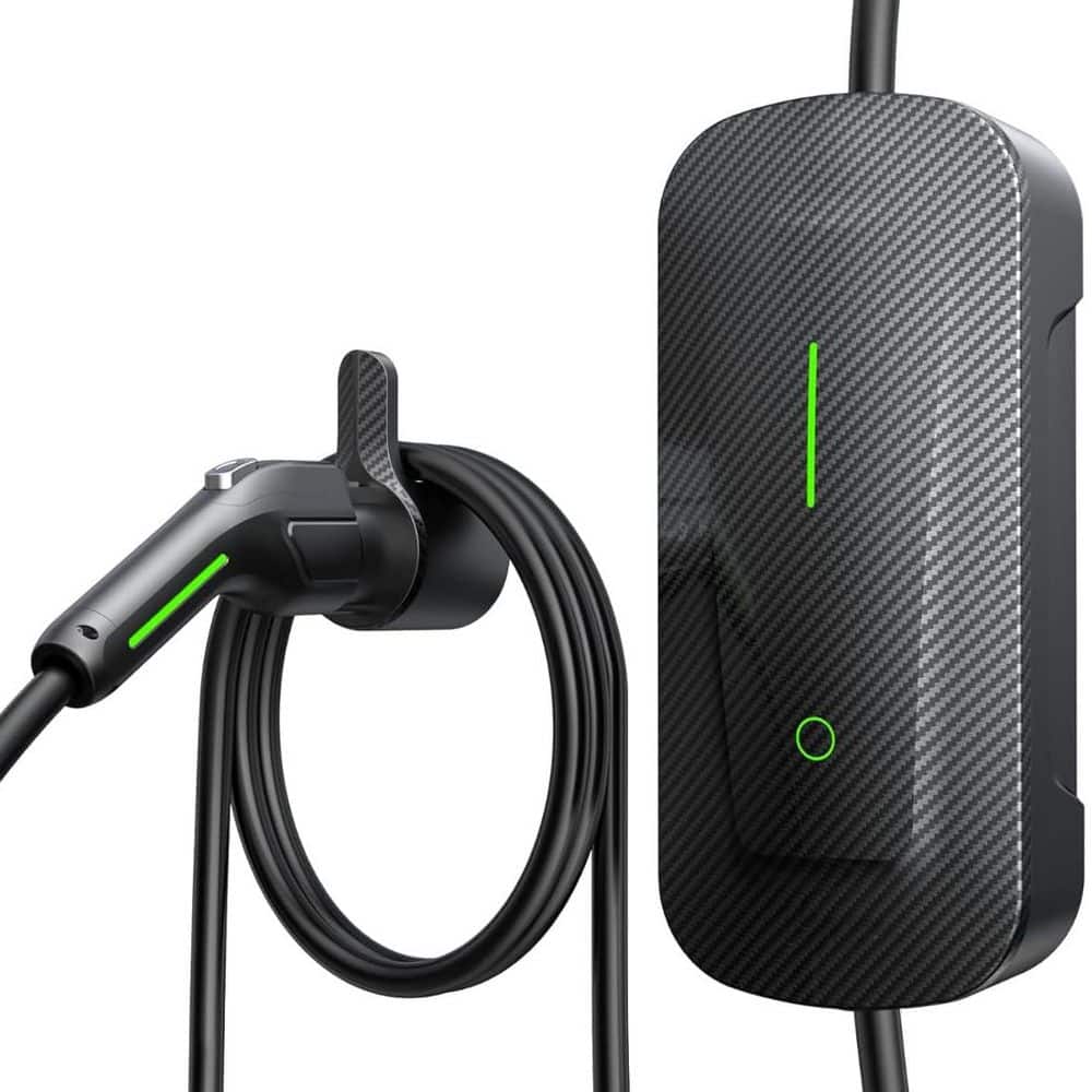 Ahfiwaso 25 ft 110-240 Volt Level 1 and 2 EV Charger Carbon Fiber NEMA ...