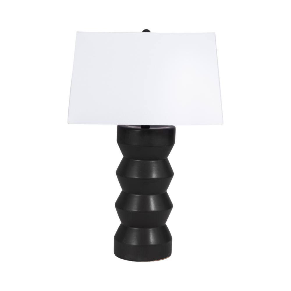Liv & Skye 28 in. Black Resin and Metal Totem Table Lamp 51314 - The ...