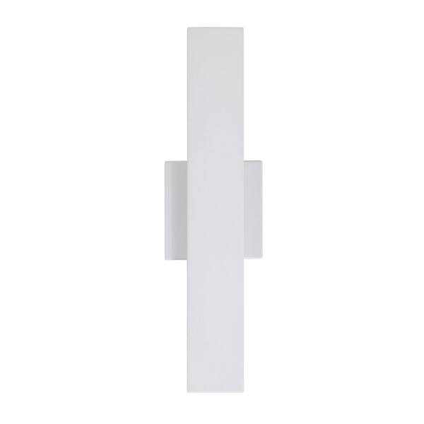 Pia Ricco 16 in. White Modern Outdoor Liner Light Hardwired Lantern ...