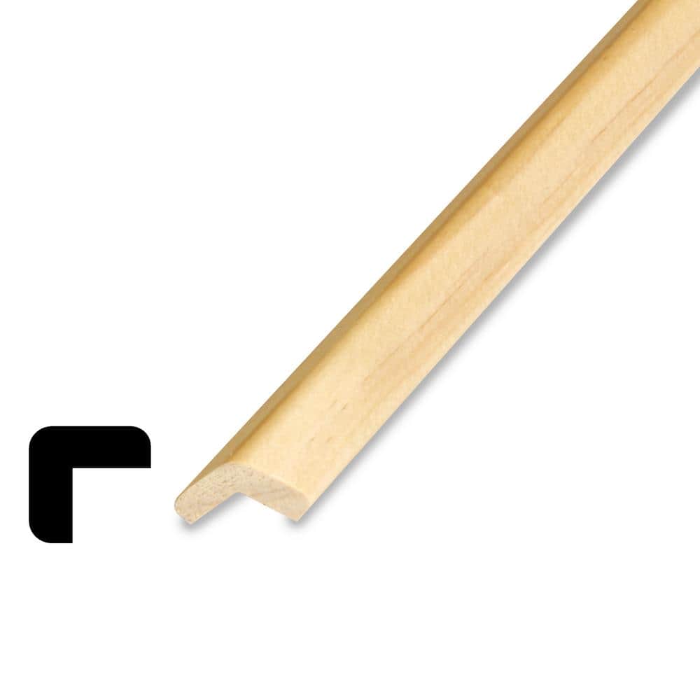 Alexandria Moulding 11/16 in. D x 11/16 in. W x 96 in. L Pine Wood ...