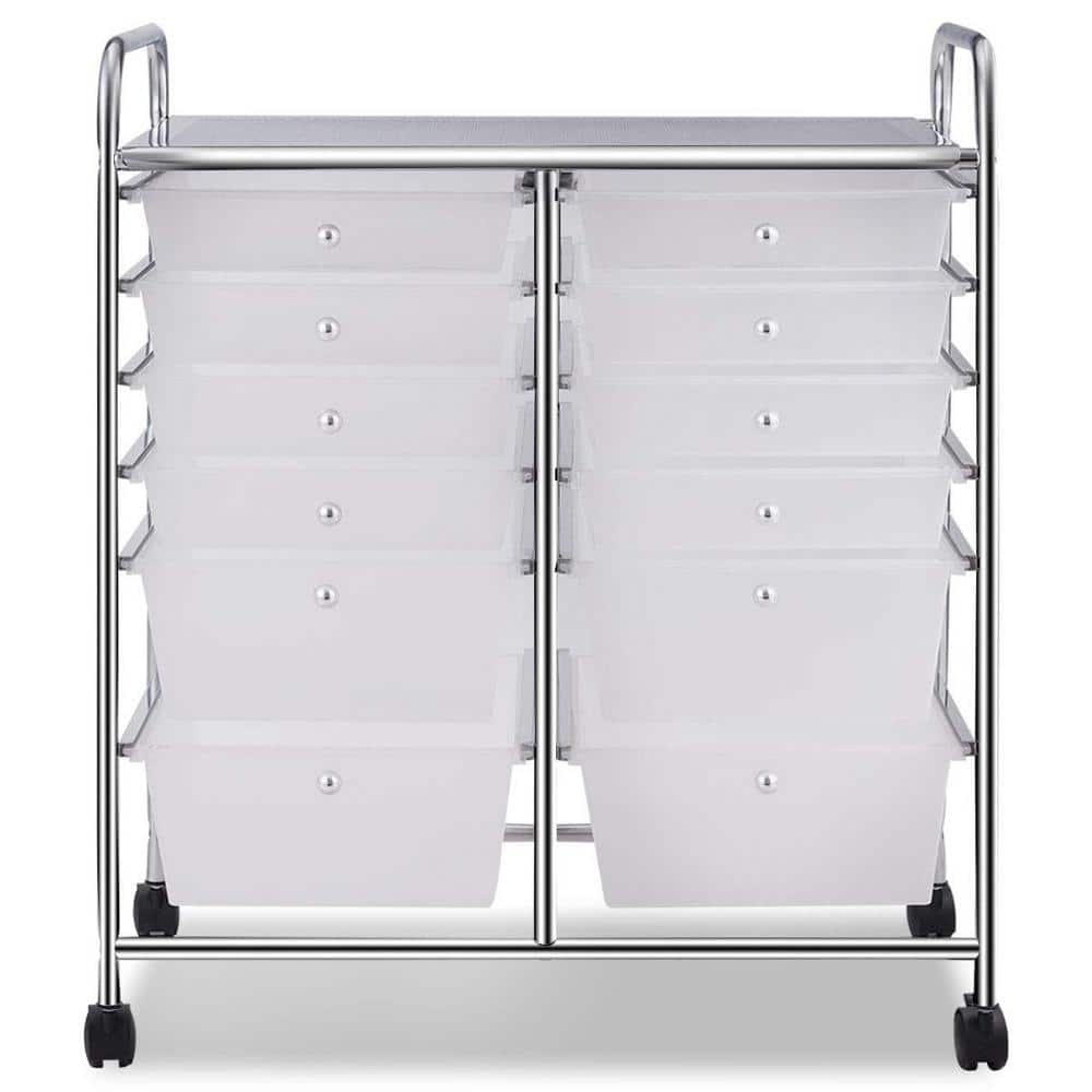 Bunpeony 6-Tier White Rolling Kitchen Cart Storage Organizer Cart with ...