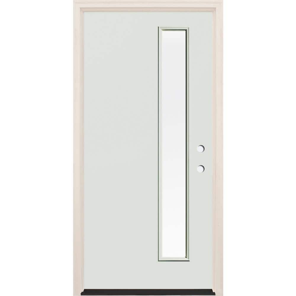 Builders Choice 36 in. x 80 in. Left-Hand/Inswing 1 Lite Clear Glass ...