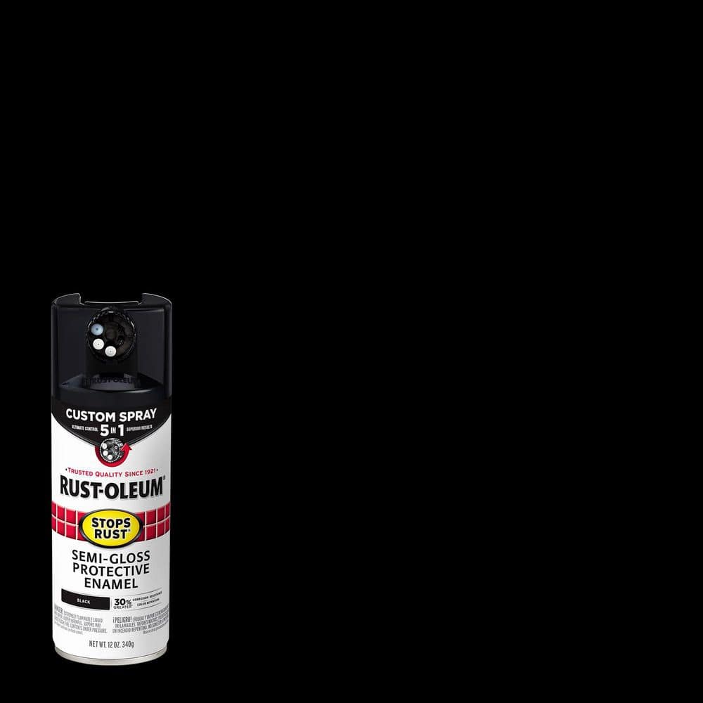 Rust-Oleum Stops Rust 12 oz. Custom Spray 5-in-1 Semi-Gloss Black Spray ...