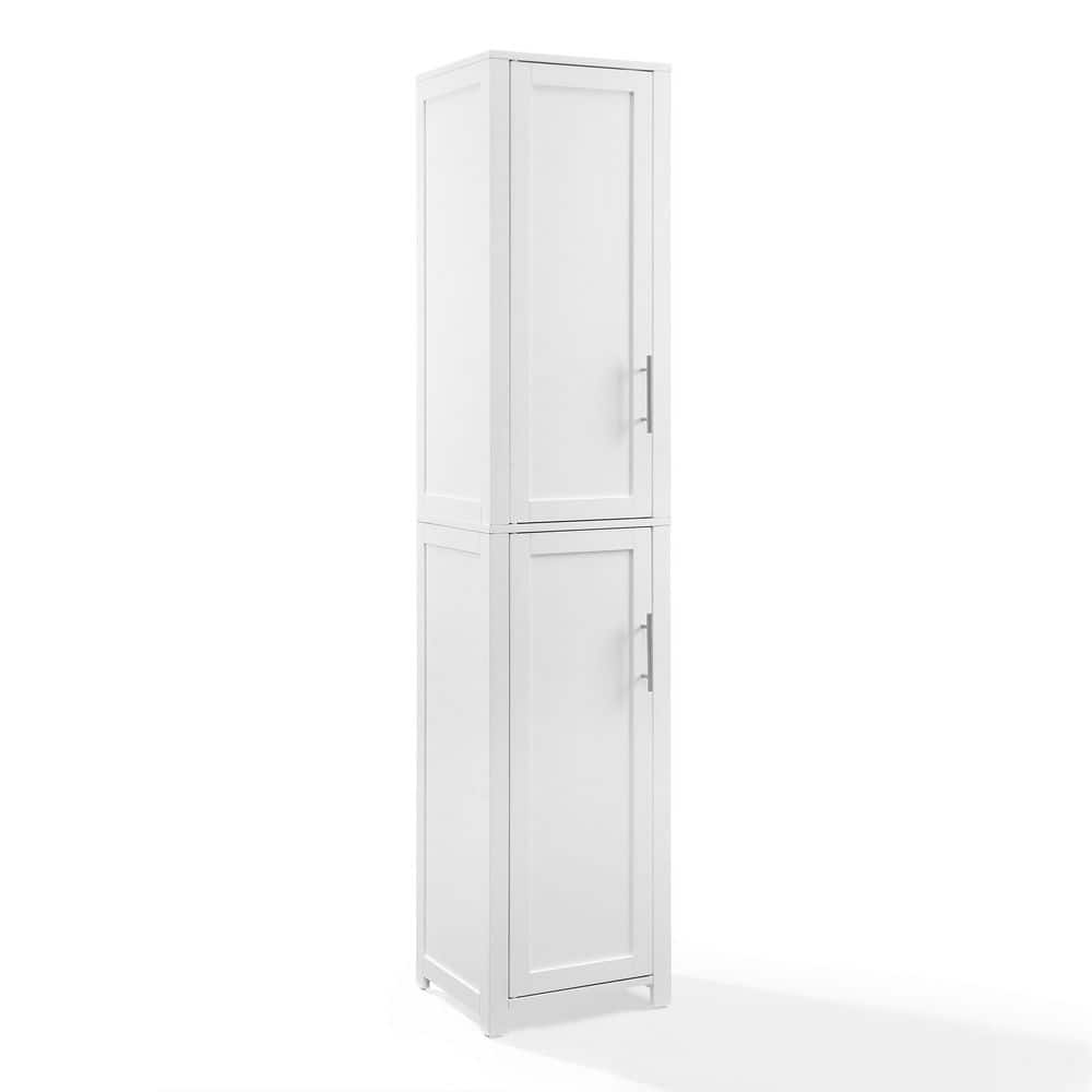 CROSLEY FURNITURE Savannah White 72.5 in. Linen Storage Cabinet with ...