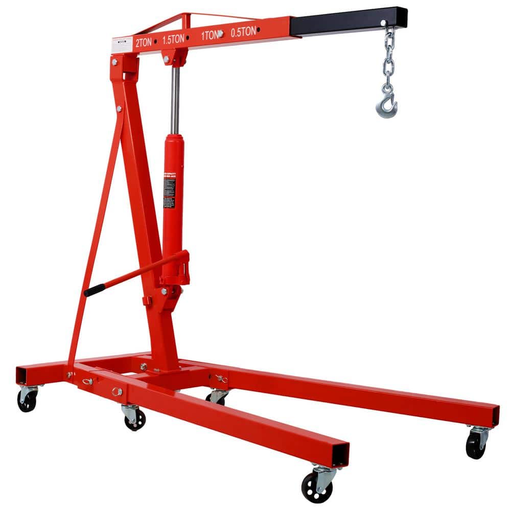 WRIGHTMASTER Engine Hoist with 4000 lbs. Capacity Folding Engine Lift ...