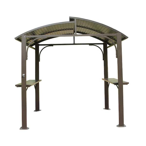 ToolCat 8 ft. x 5.1 ft. Arc Roof,Grill Canopy for Outdoor Grill Double ...