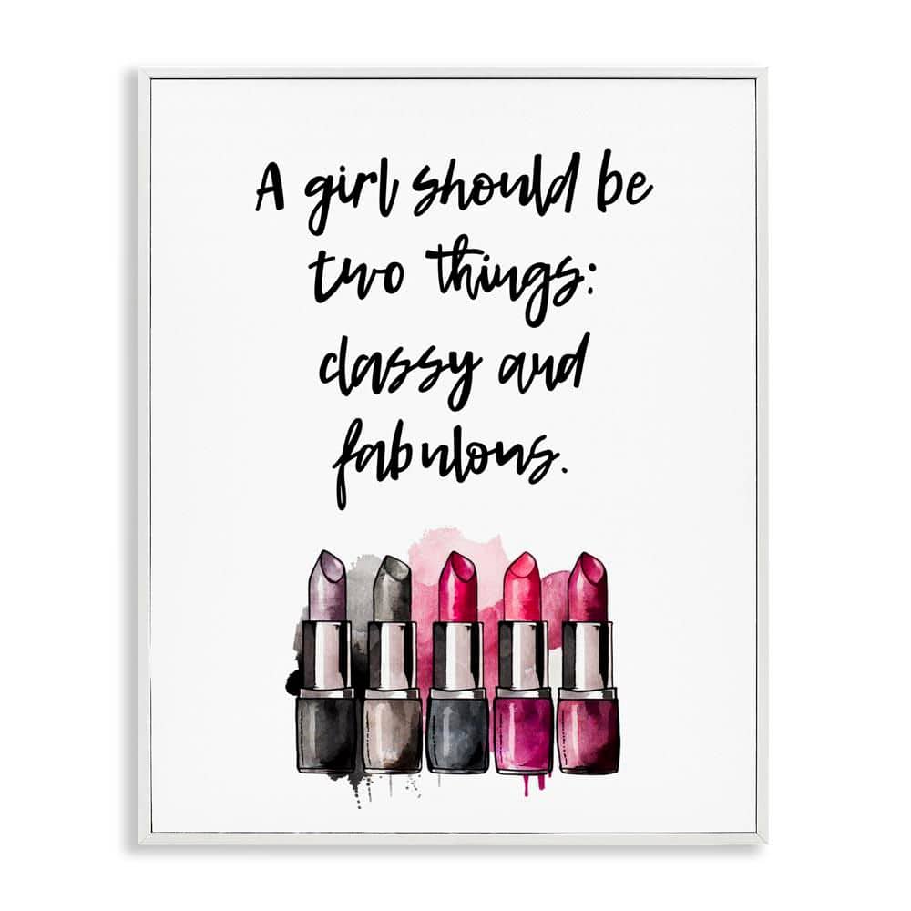 Stupell Industries Classy Fabulous Lipsticks by Svetlana Aleynikova White Framed Typography ...