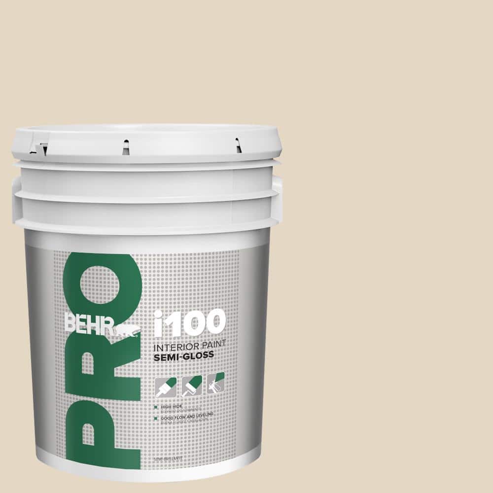 BEHR PRO 5 gal. #N270-1 High Style Beige Semi-Gloss Interior Paint ...